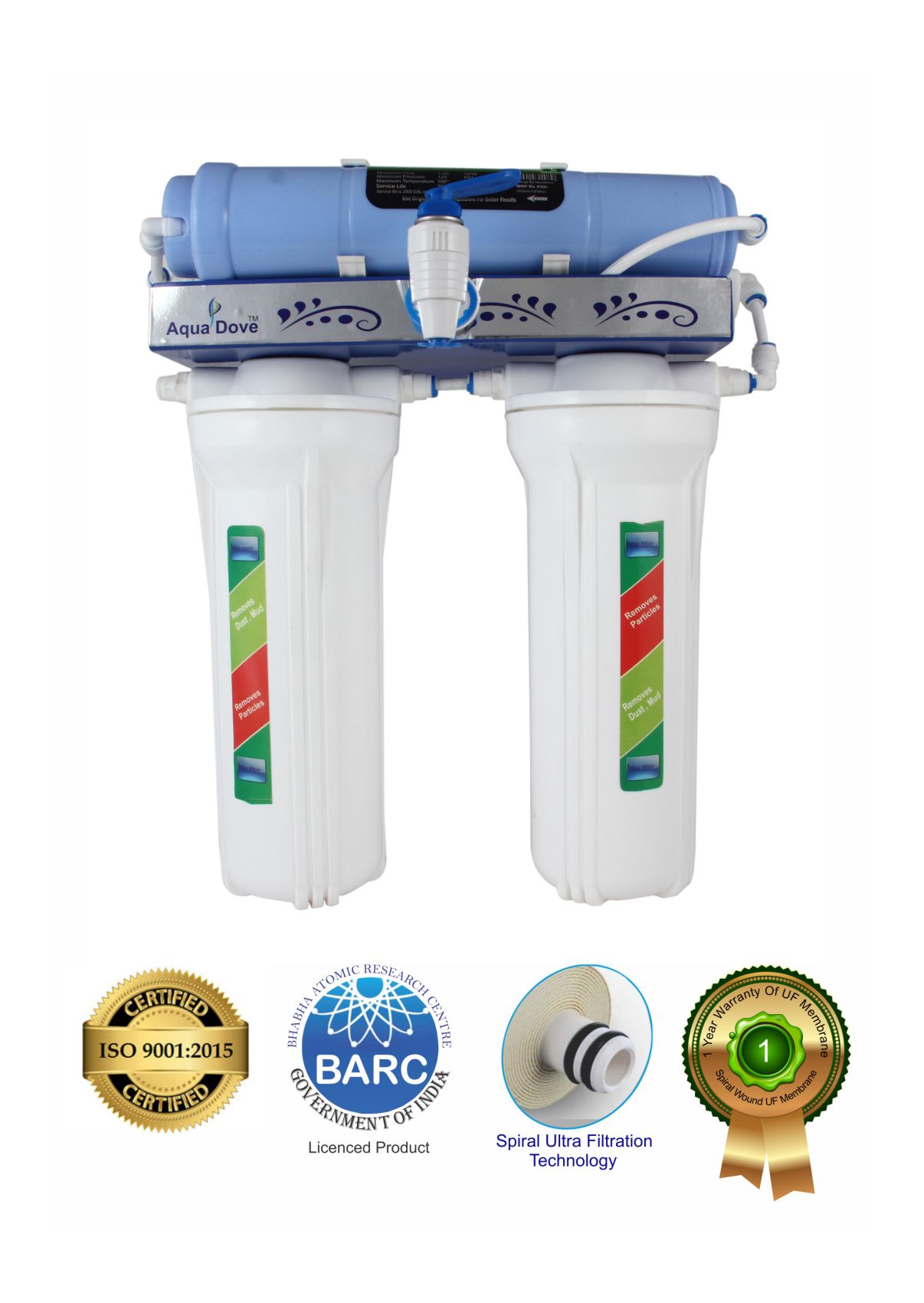 Aqua Dove Water Purifier Non Electronic Filter for Drinking in Home ...